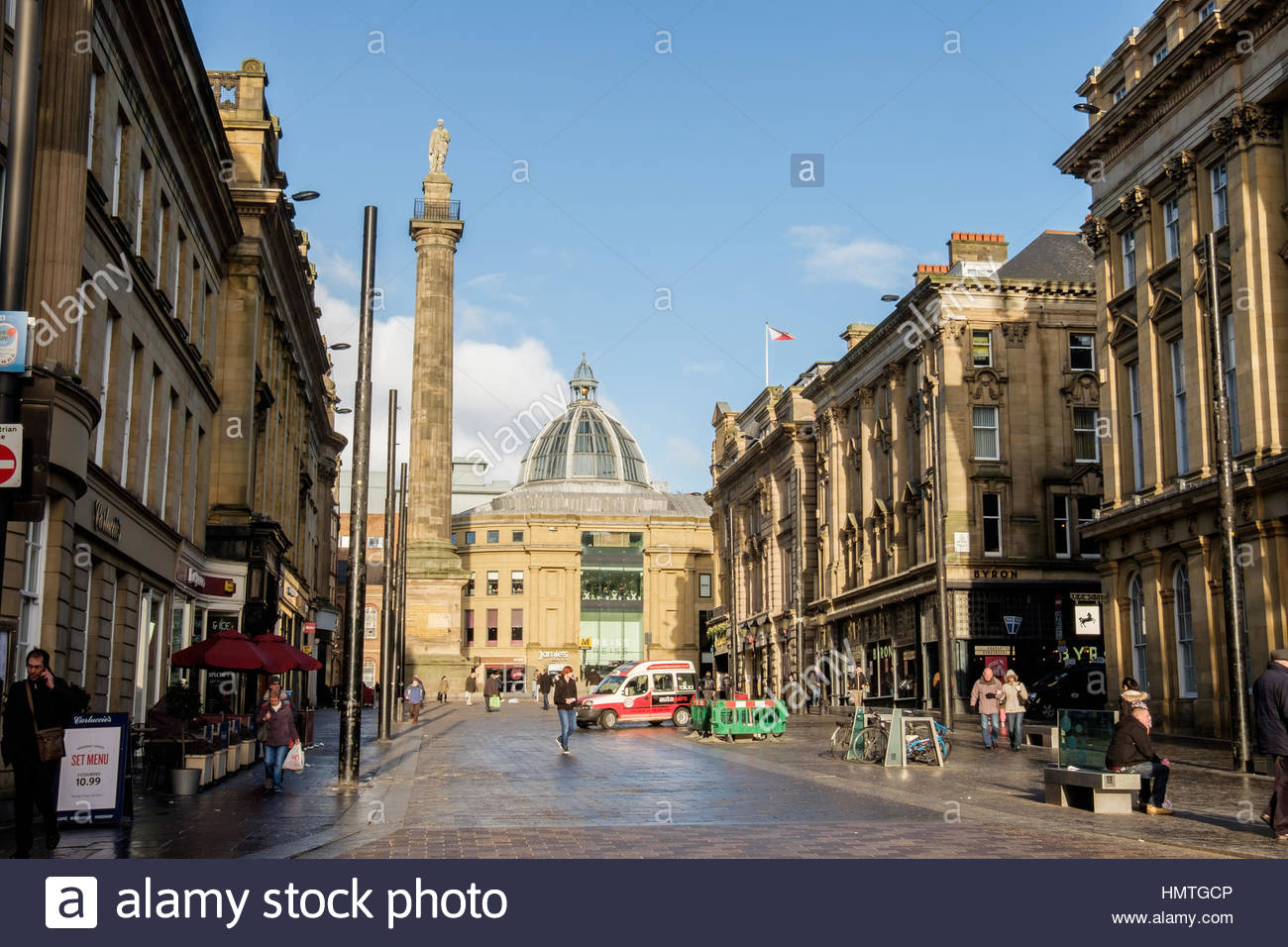 Grey's Monument in Newcastle Upon Tyne city centre showing the Stock ...
