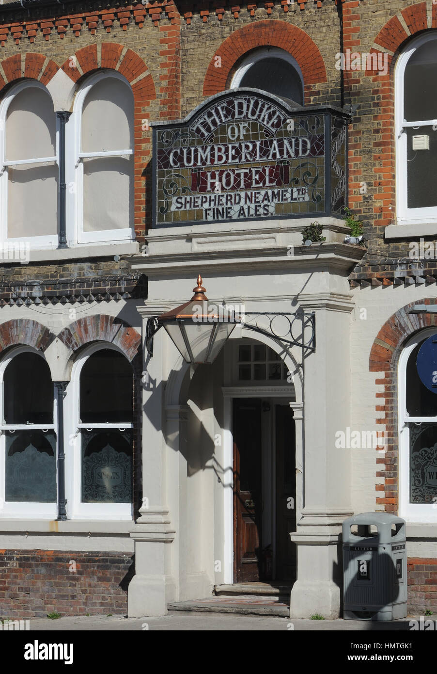 The ornate front entrance to the Duke of Cumberland Hotel. High Street ...