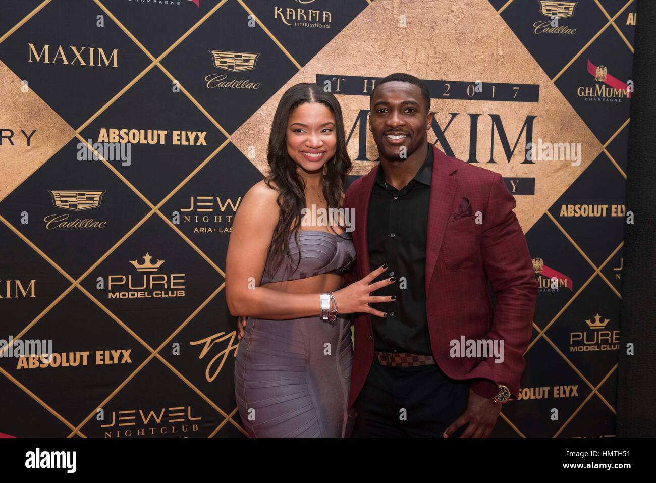 Andre Hal attends the red carpet at the 2017 Maxim Party for Super Bowl ...