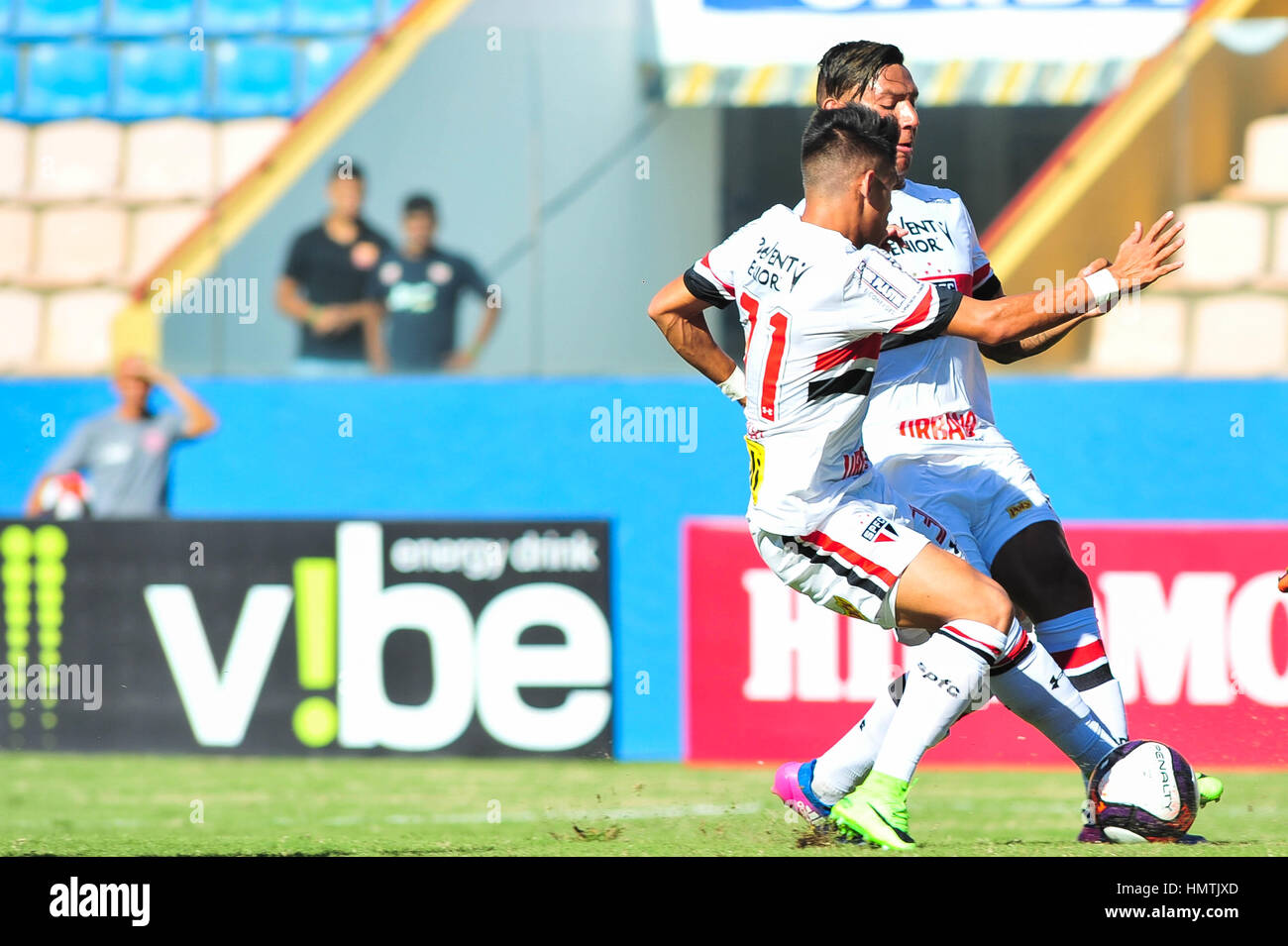 Barueri, Brazil. 05th Feb, 2017. Luis Araujo and Chavez's SPFC during ...
