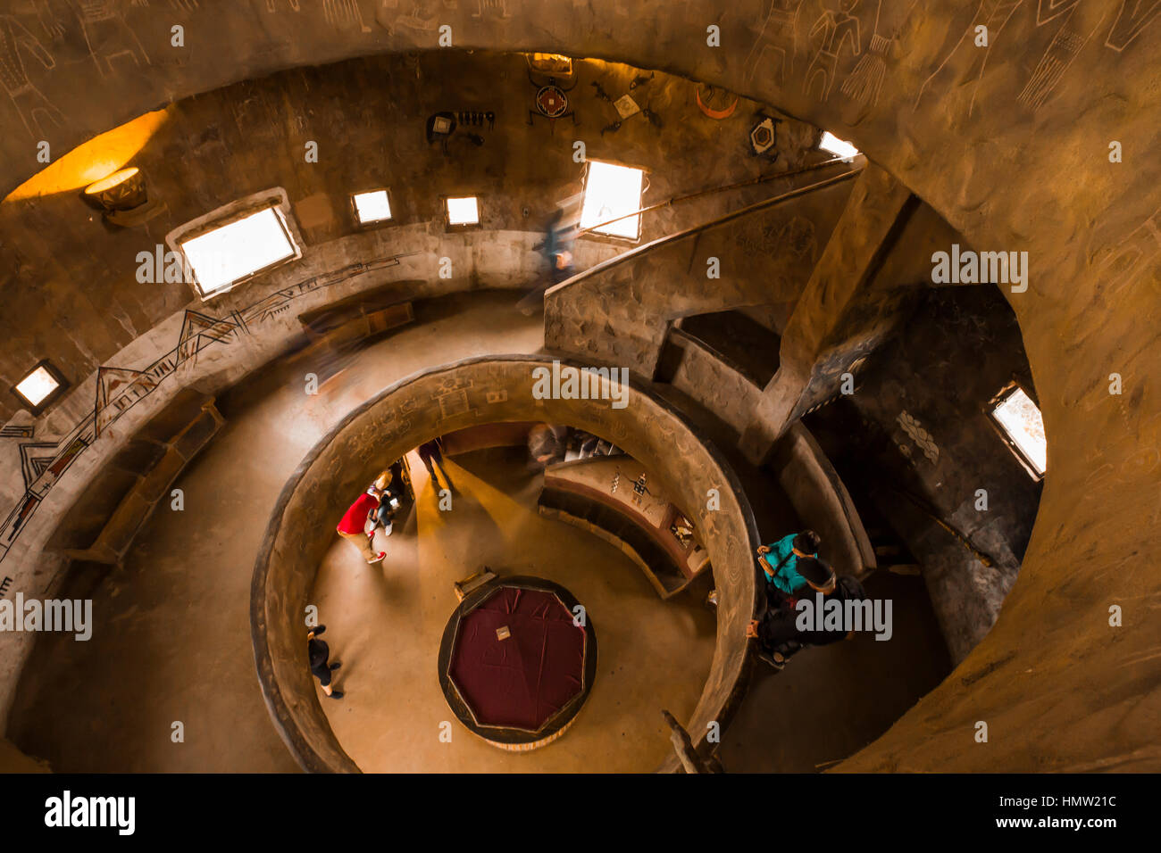 Looking down through the interior galleries of the spectacular Desert ...