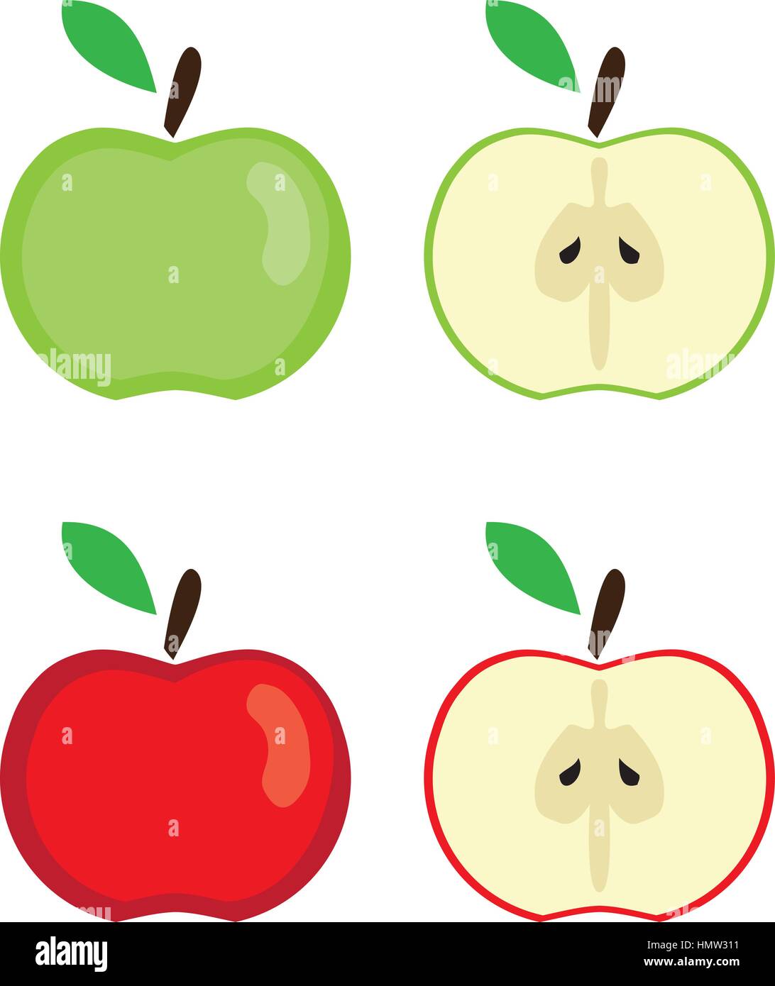 vector illustration of apples green and red Stock Vector Image & Art ...