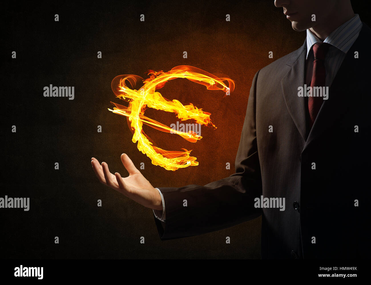 Euro currency fire symbol Stock Photo - Alamy