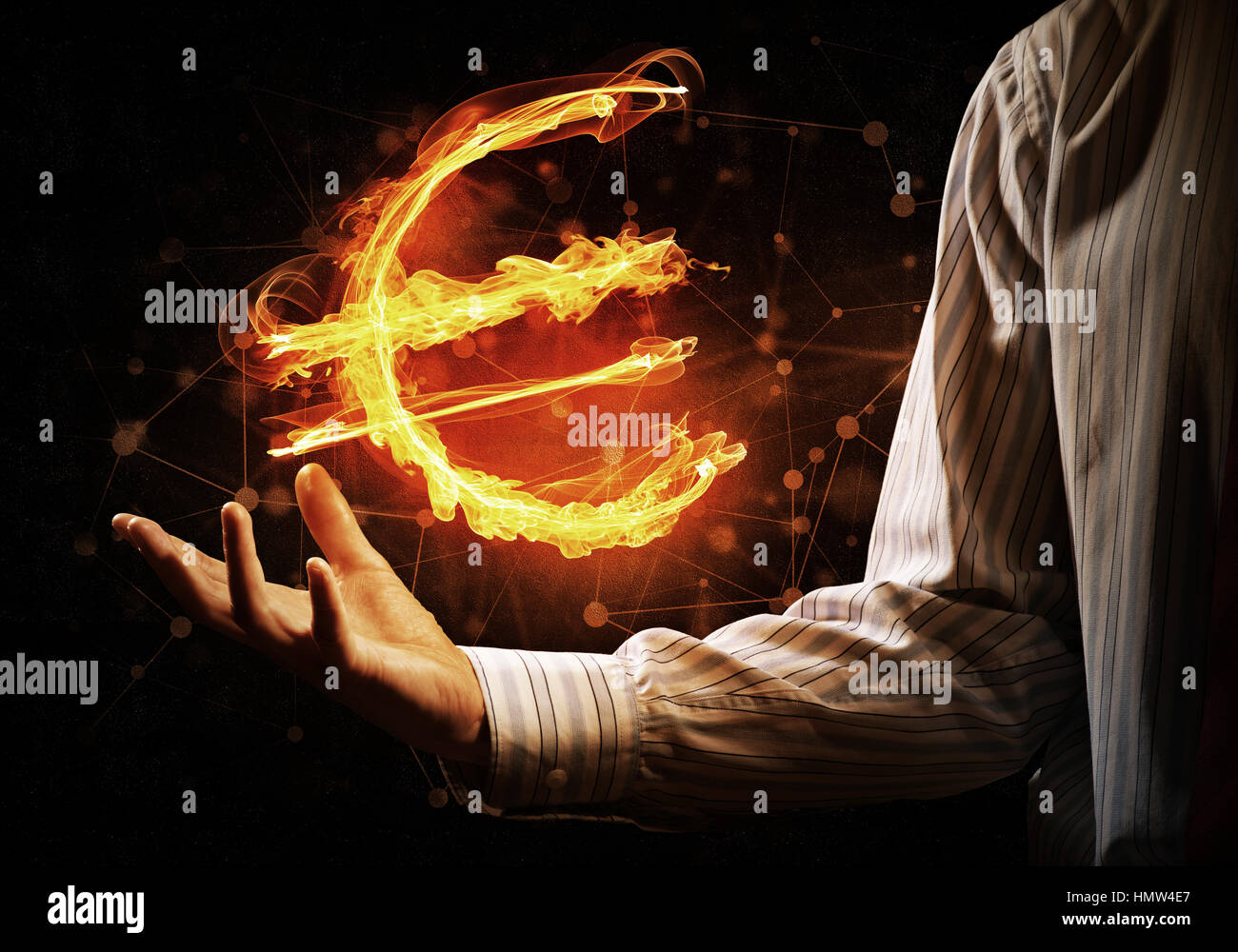 Euro currency fire symbol Stock Photo - Alamy