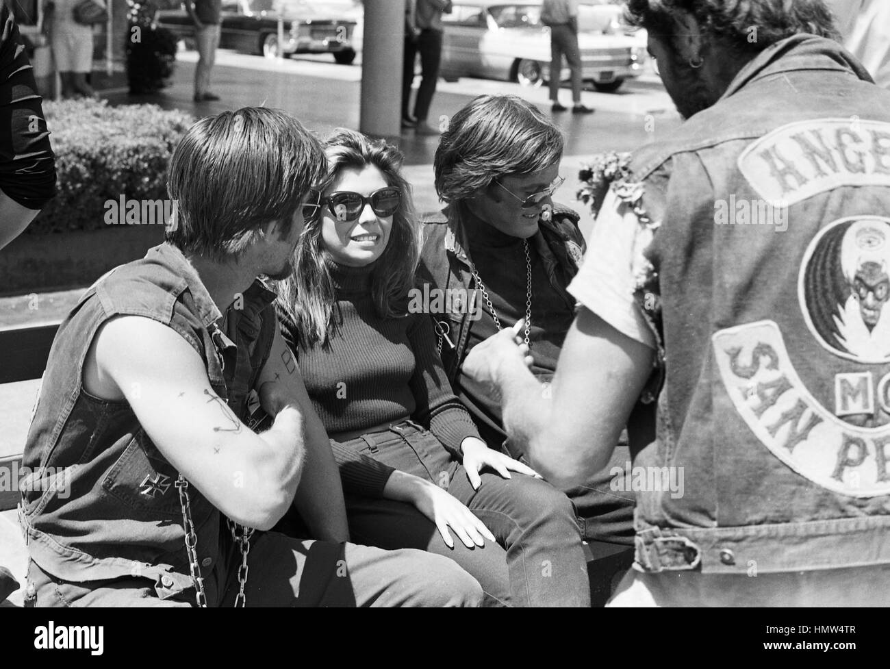 Peter Fonda and Nancy Sinatra on the set of the 1966 Roger Corman film ...