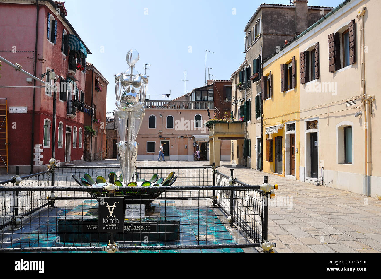 Glass lady sculpture in the town square on the island of Murano near ...