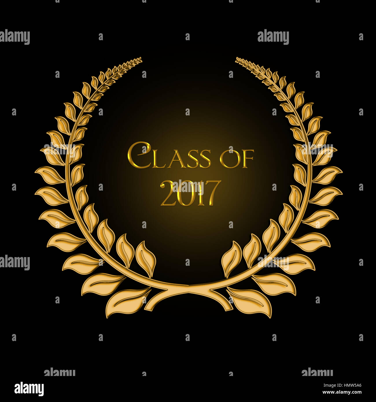 gold graduation laurel for 2017 Stock Photo - Alamy