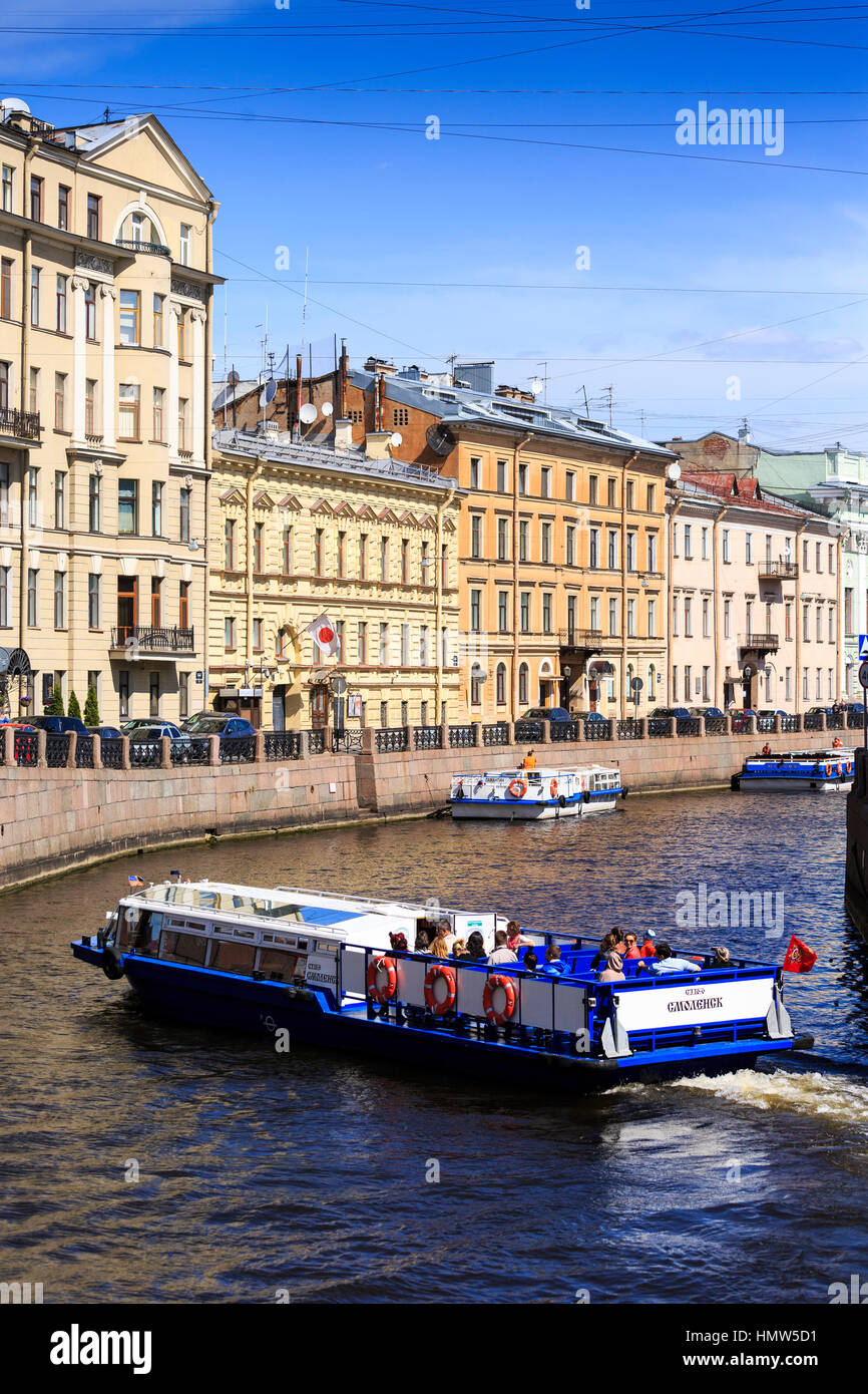 Canals and canal boats, St Petersburg, Russia Stock Photo - Alamy