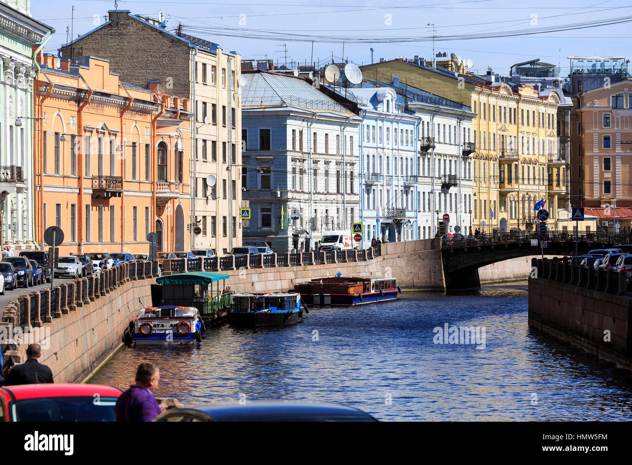 Canals and canal boats, St Petersburg, Russia Stock Photo - Alamy