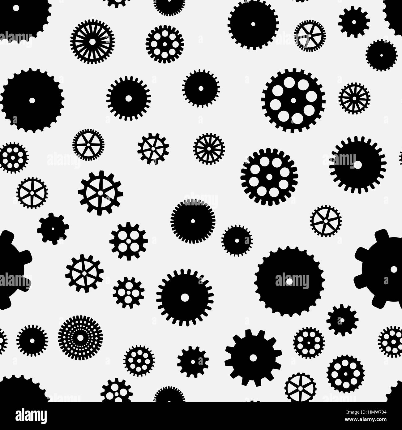 abstract vector black flat gears seamless pattern Stock Vector Image ...