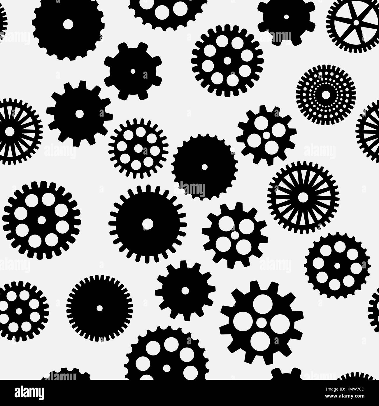 abstract vector black flat gears seamless pattern Stock Vector Image ...