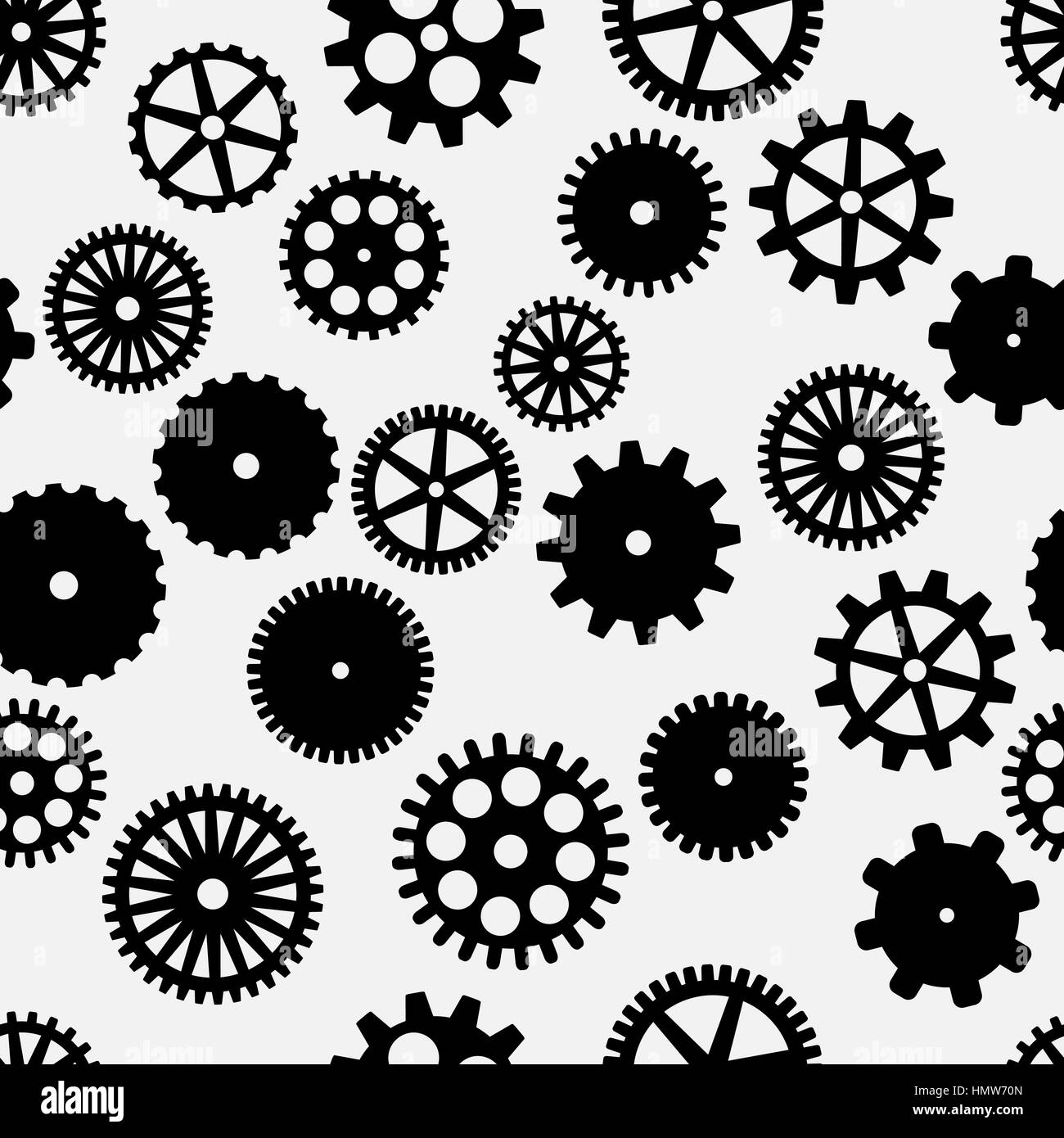 abstract vector black flat gears seamless pattern Stock Vector Image ...