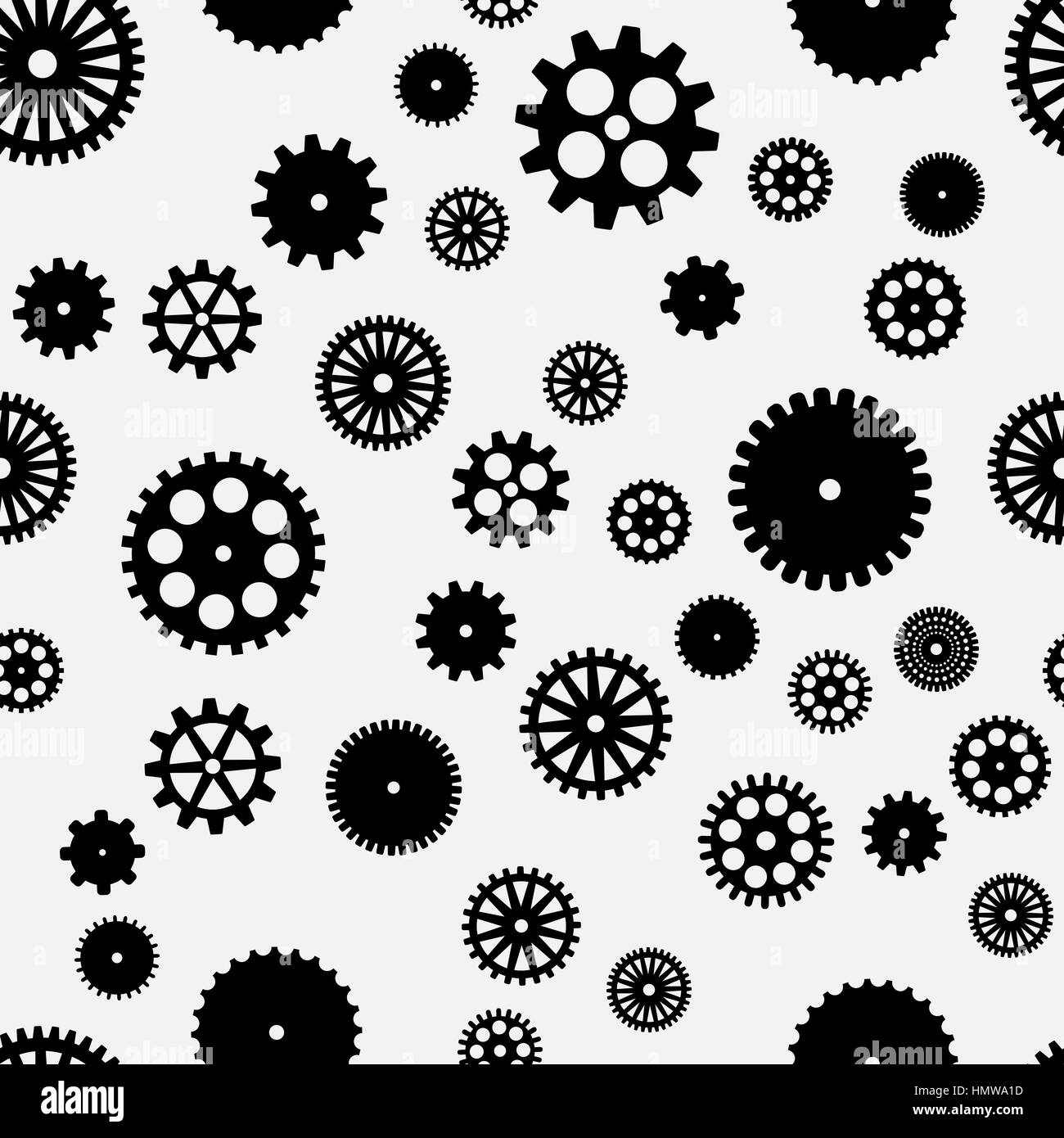 abstract vector black flat gears seamless pattern Stock Vector Image ...