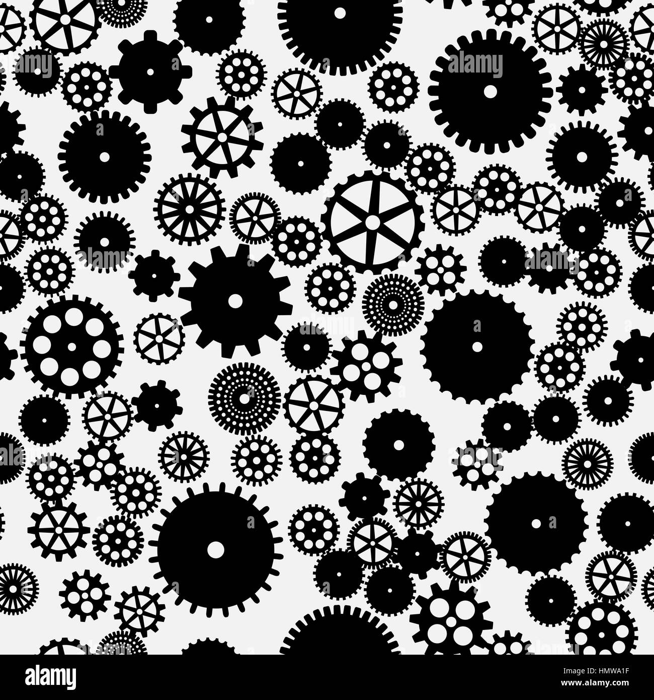 abstract vector black flat gears seamless pattern Stock Vector Image ...