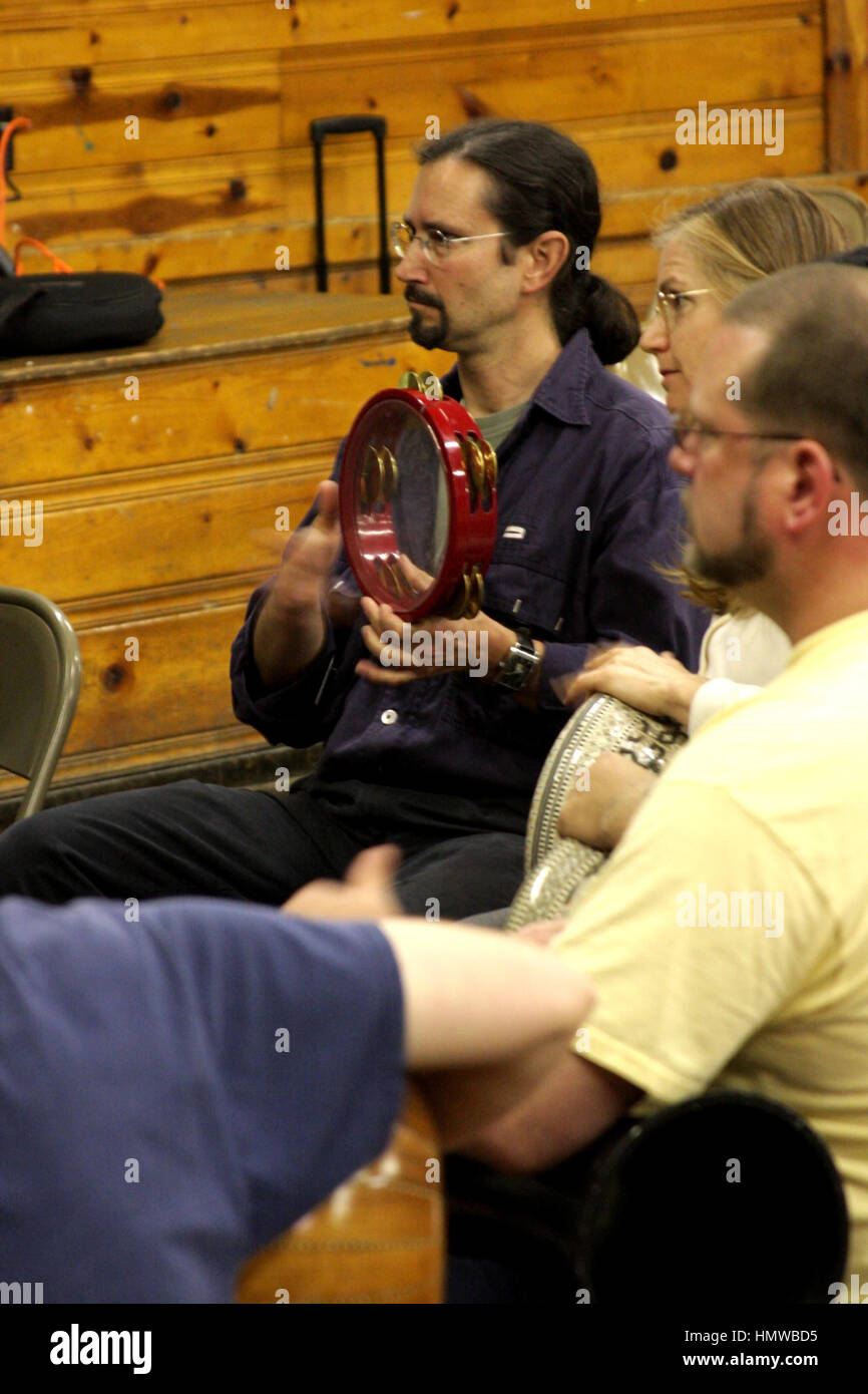 Riq Player In Middle Eastern Band Stock Photo - Alamy