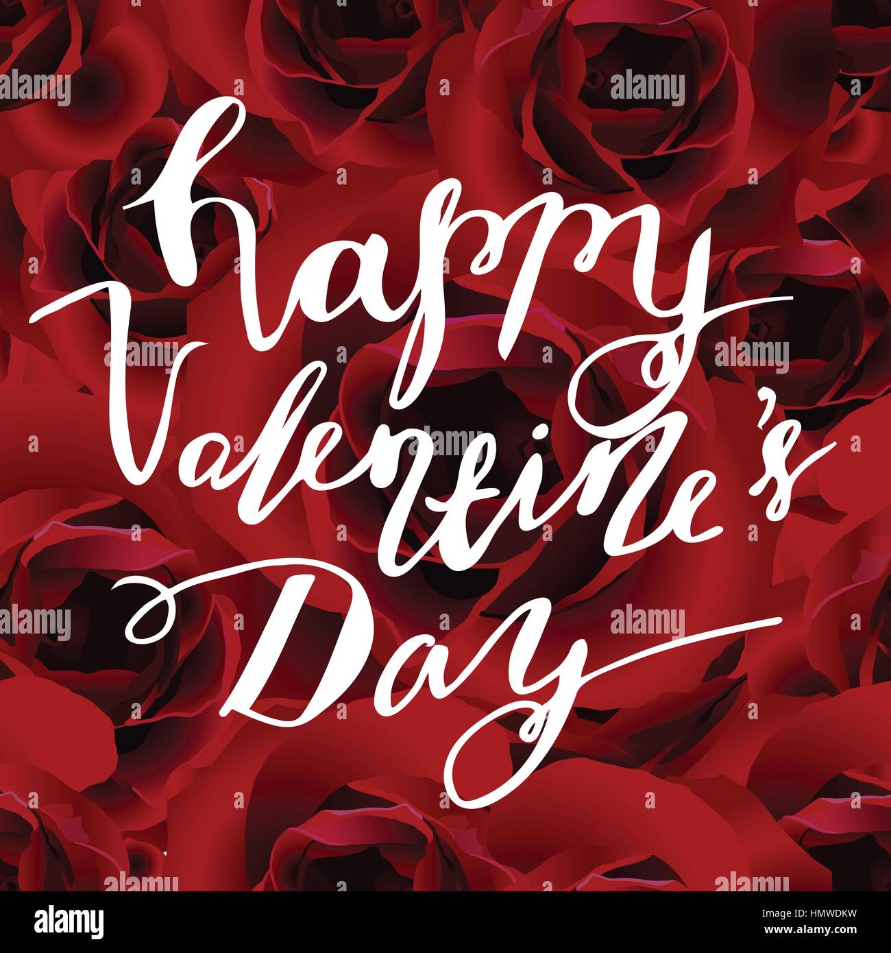 Vector Happy Valentines day background with handwritten words happy ...