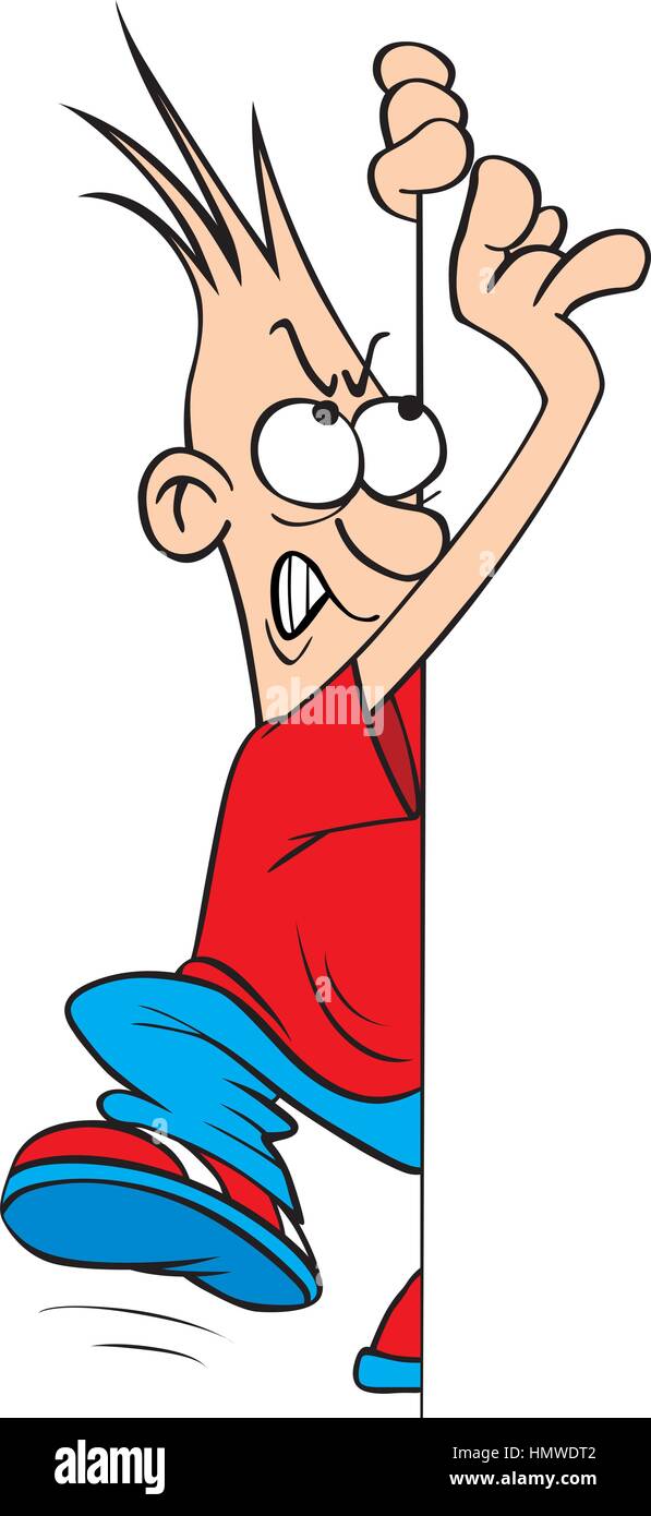 Angry comic character catching something on white banner Stock Vector ...