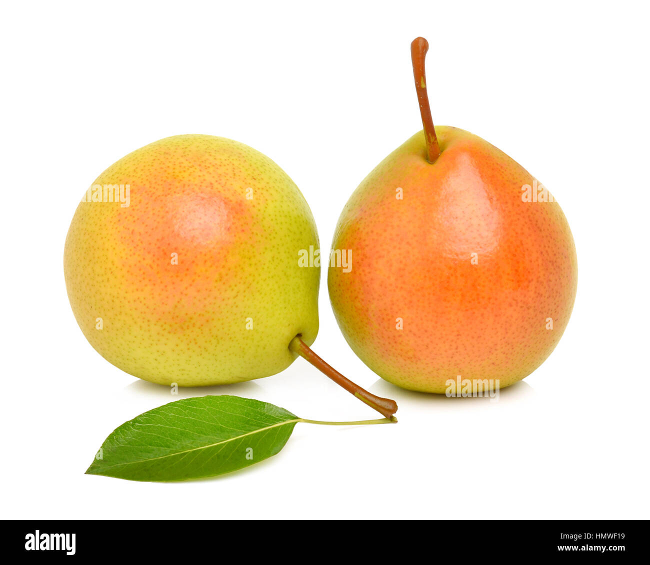Two ripe sweet pears isolated on the white background Stock Photo - Alamy