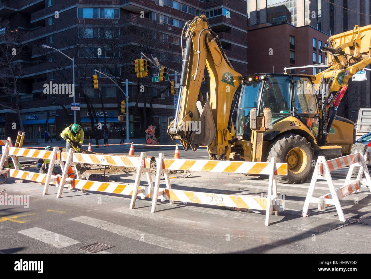 Construction work on the infrastructure of New York City Stock Photo ...