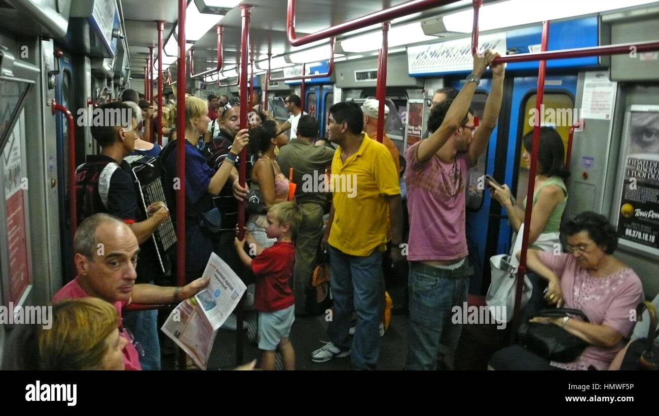 People riding the subway Stock Photo - Alamy