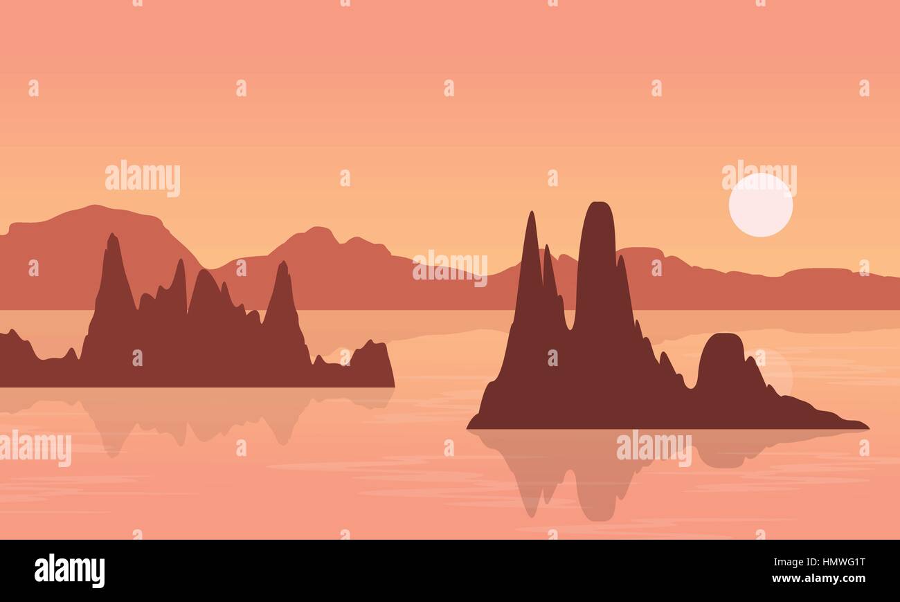 Big rock scene Stock Vector Images - Alamy