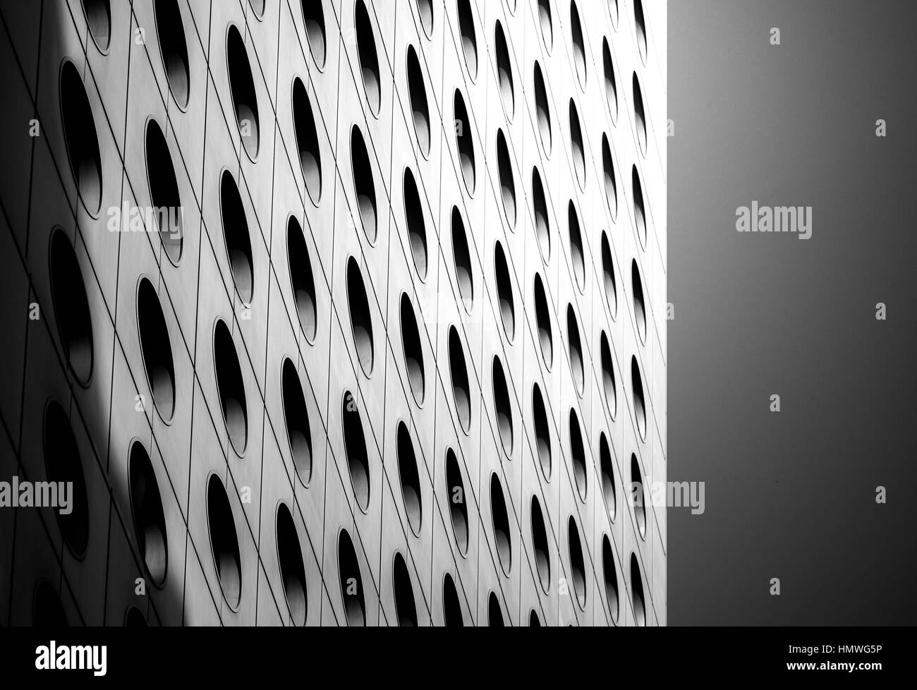 Windows of commercial building in Hong Kong with B&W color Stock Photo ...