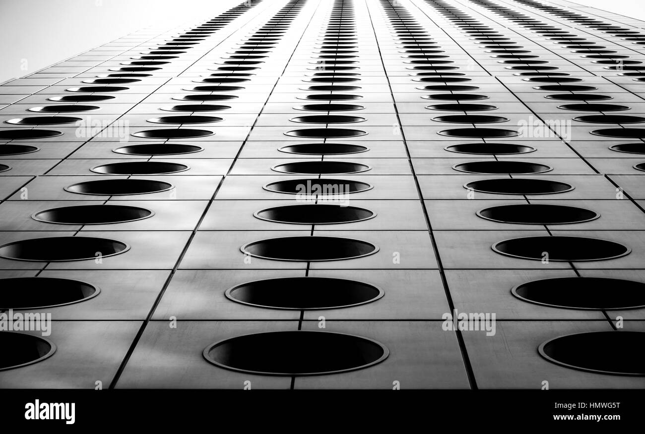 Windows of commercial building in Hong Kong with B&W color Stock Photo ...