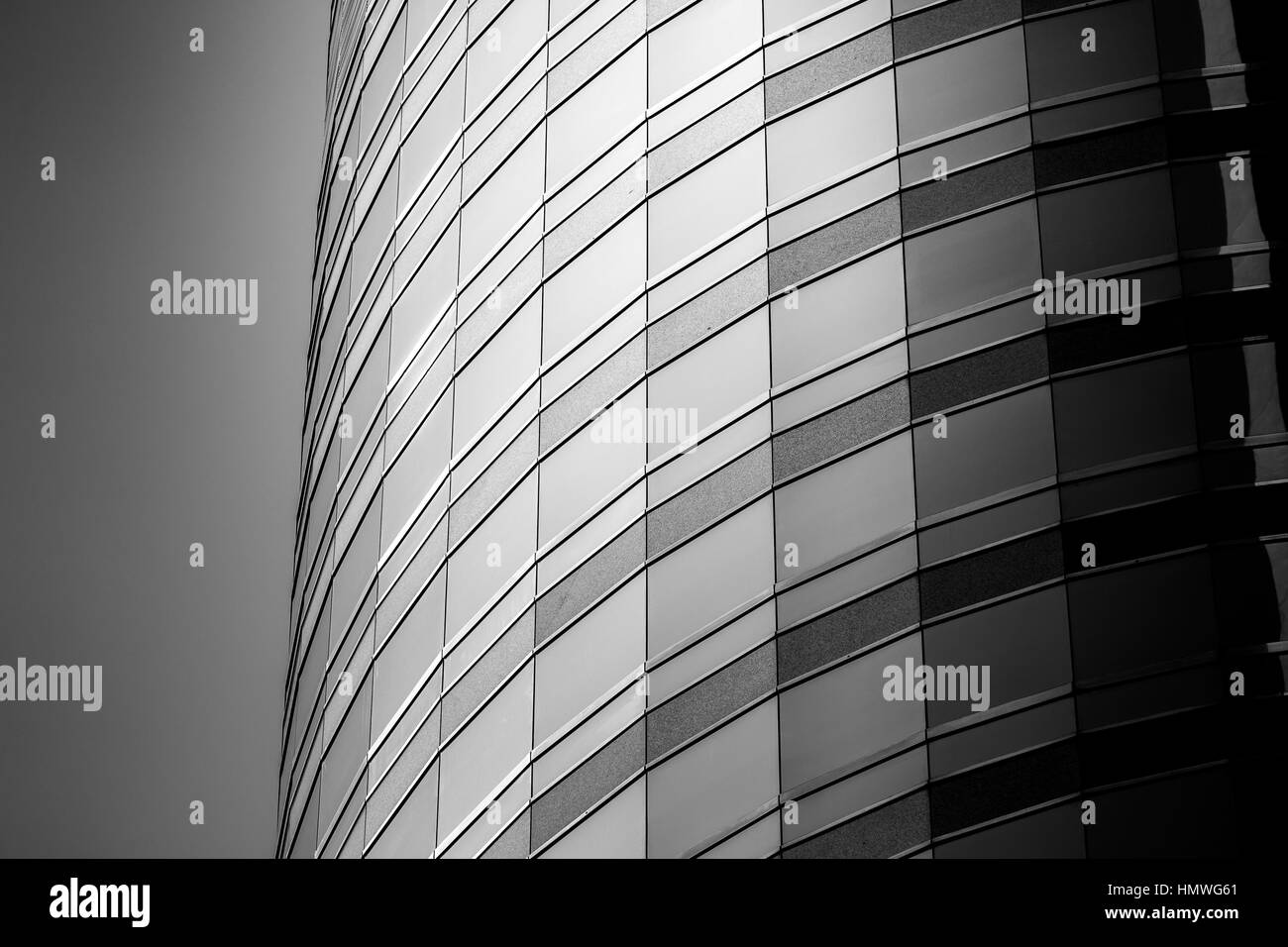 Windows of commercial building in Hong Kong with B&W color Stock Photo ...