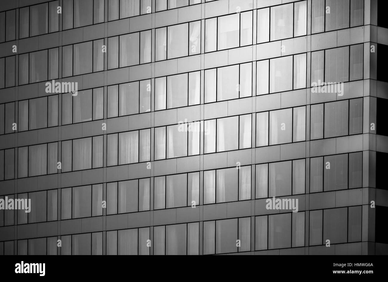 Windows of commercial building in Hong Kong with B&W color Stock Photo ...