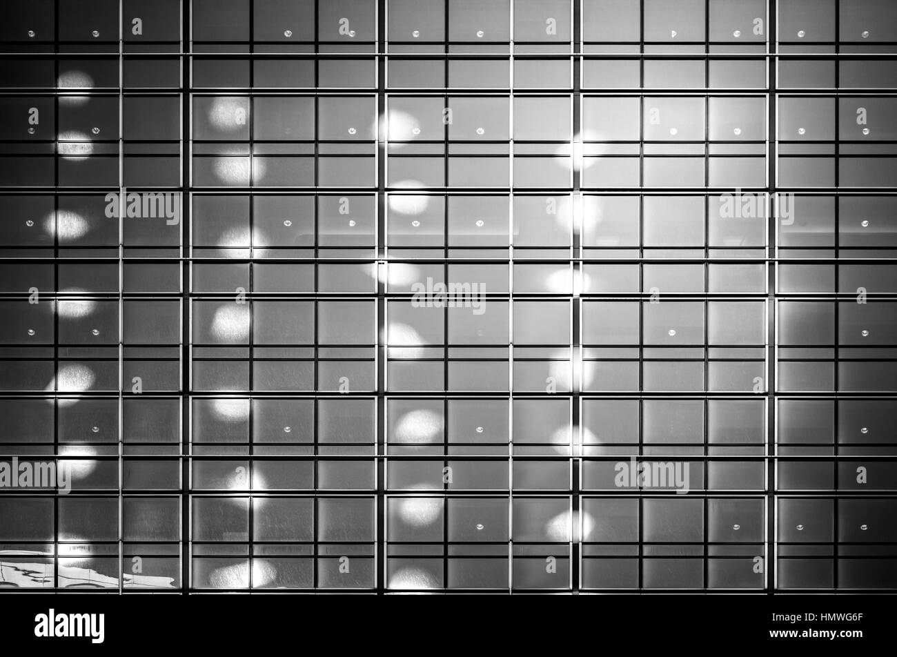 Windows of commercial building in Hong Kong with B&W color Stock Photo ...