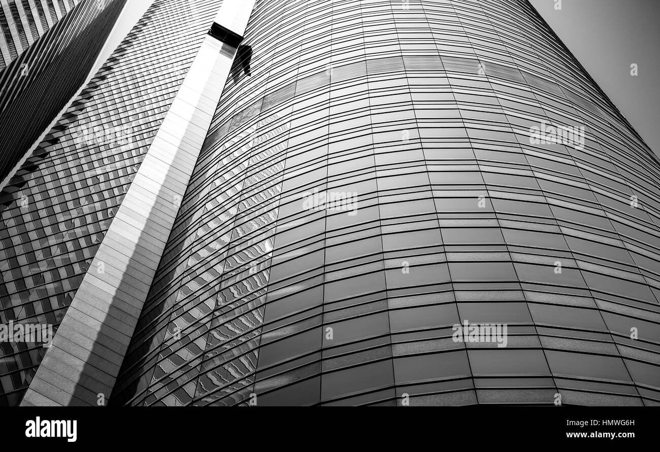 Windows of commercial building in Hong Kong with B&W color Stock Photo ...