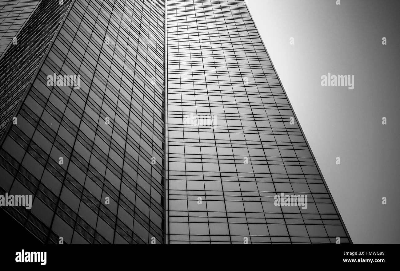 Windows of commercial building in Hong Kong with B&W color Stock Photo ...