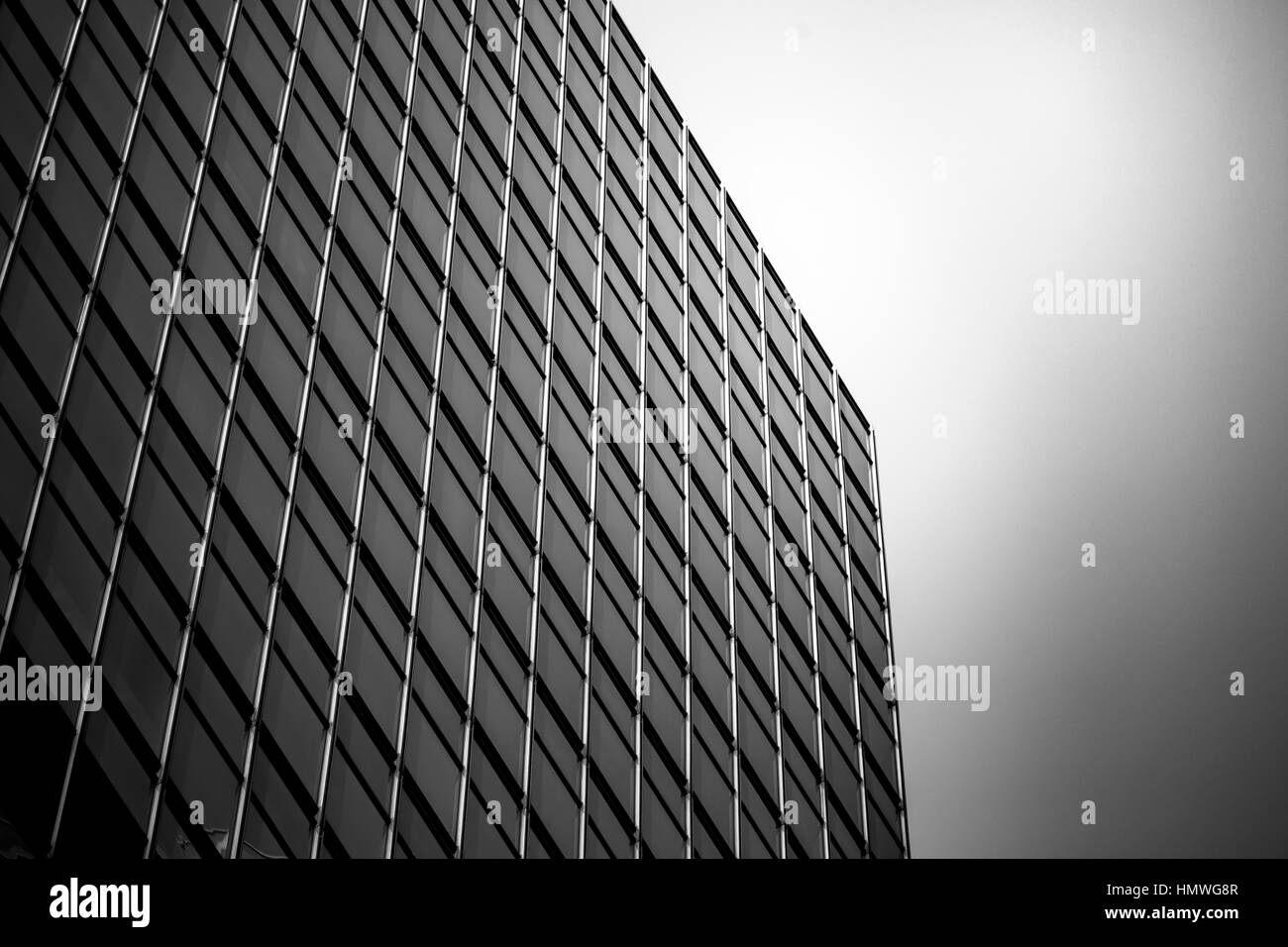 Windows of commercial building in Hong Kong with B&W color Stock Photo ...