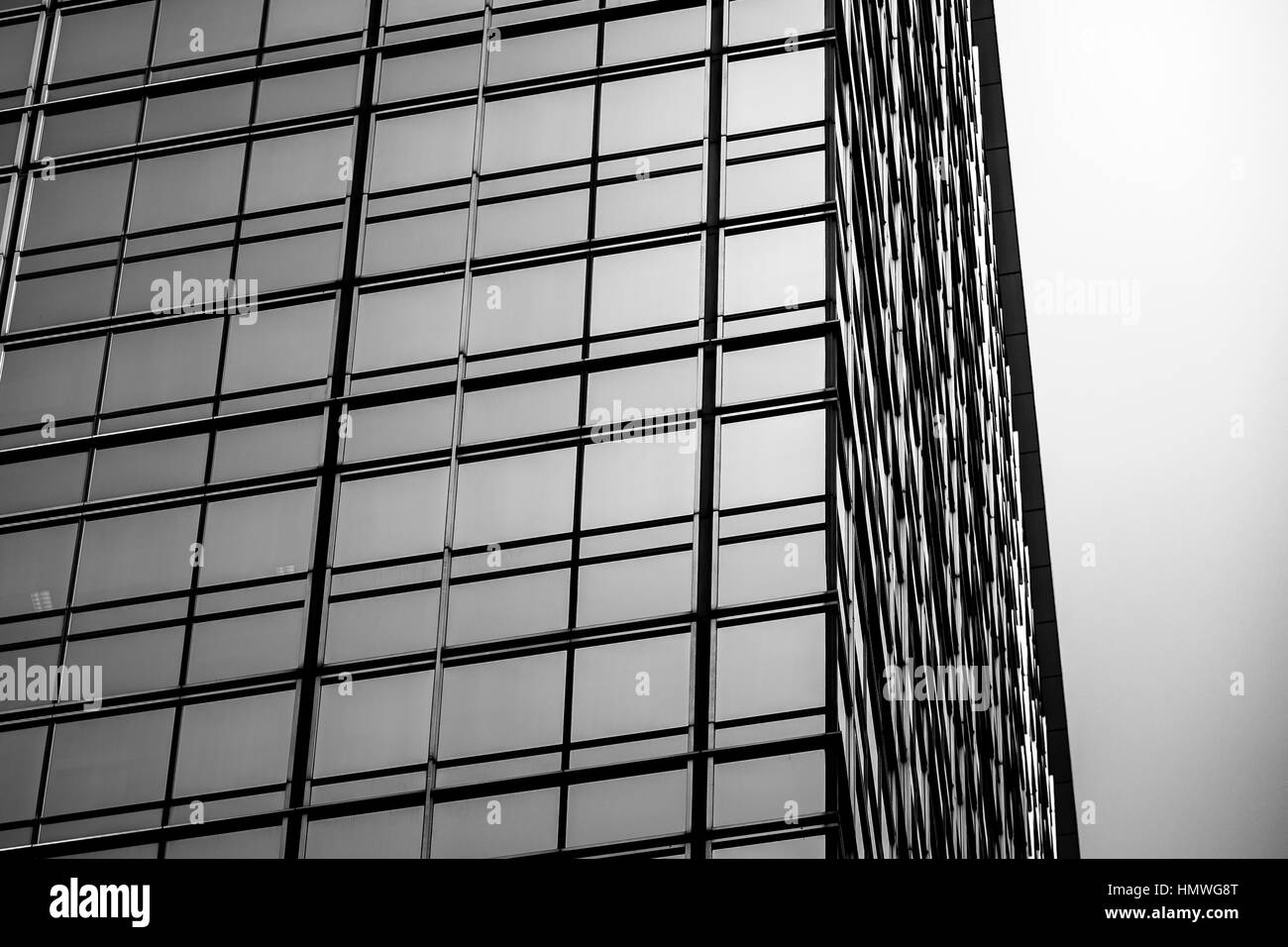 Windows of commercial building in Hong Kong with B&W color Stock Photo ...
