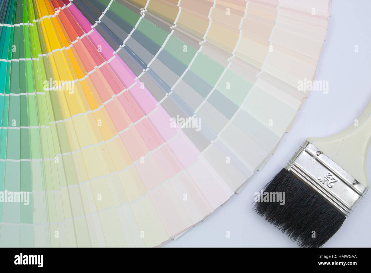 Paint colour palette in close-up Stock Photo - Alamy
