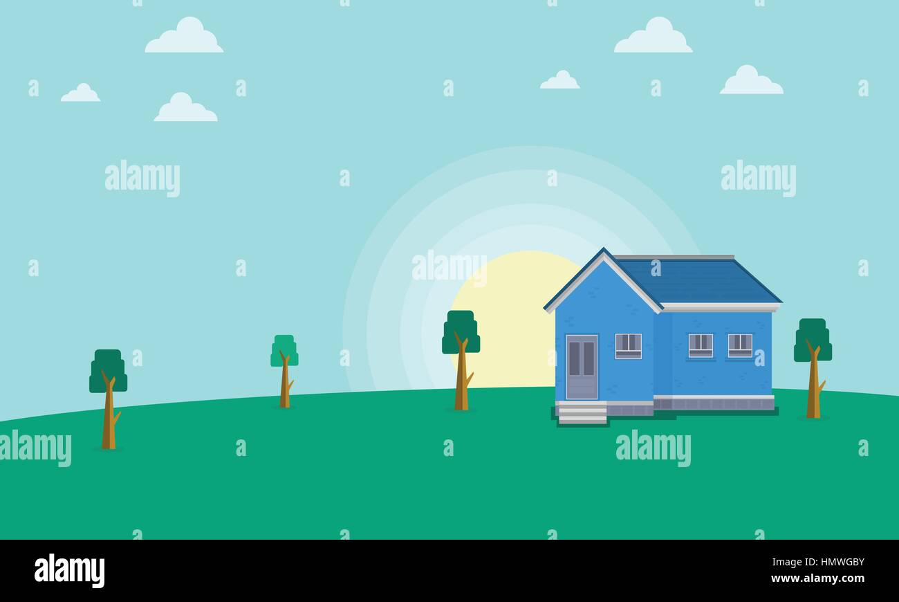 Illustration vector of house landscape Stock Vector Image & Art - Alamy
