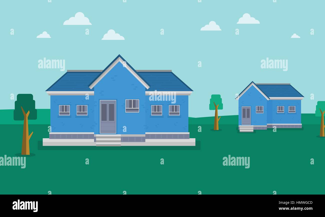 On the hill house landscape backgrounds Stock Vector Image & Art - Alamy