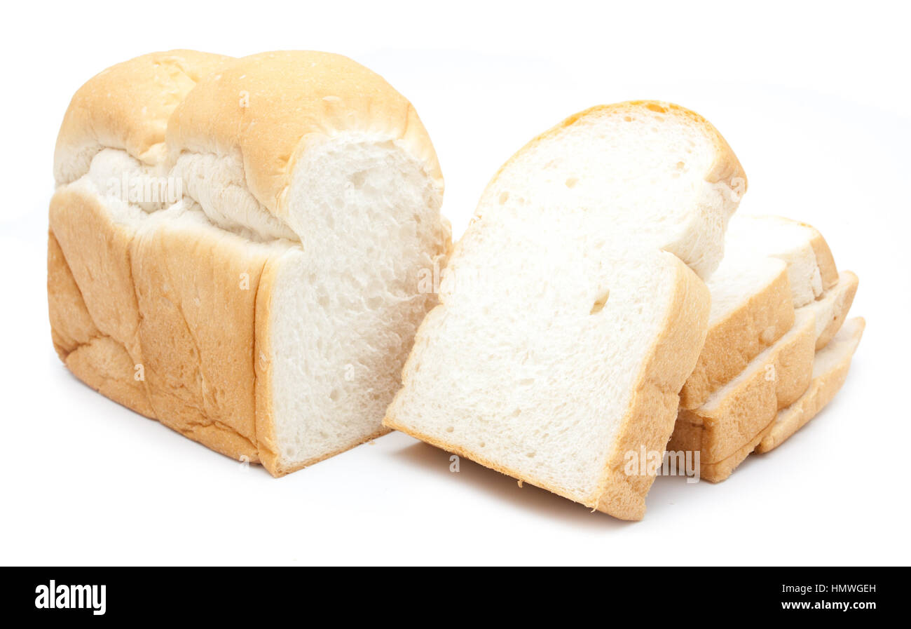 sliced bread isolated on white background Stock Photo - Alamy