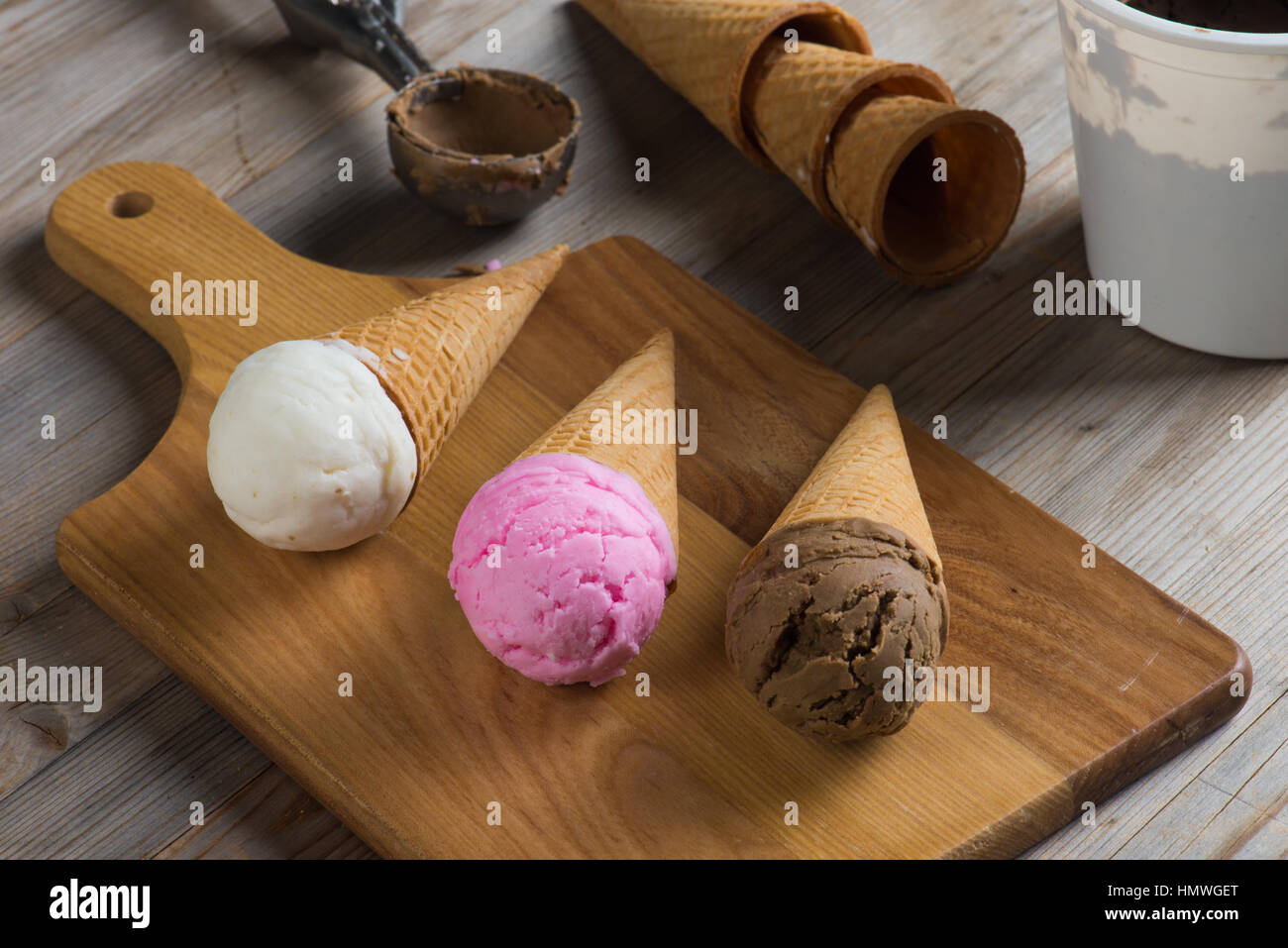 various ice creams Stock Photo - Alamy