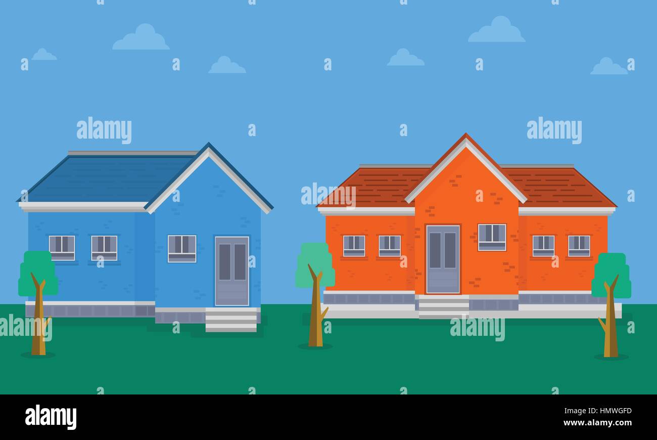 Collection of house vector flat Stock Vector Image & Art - Alamy