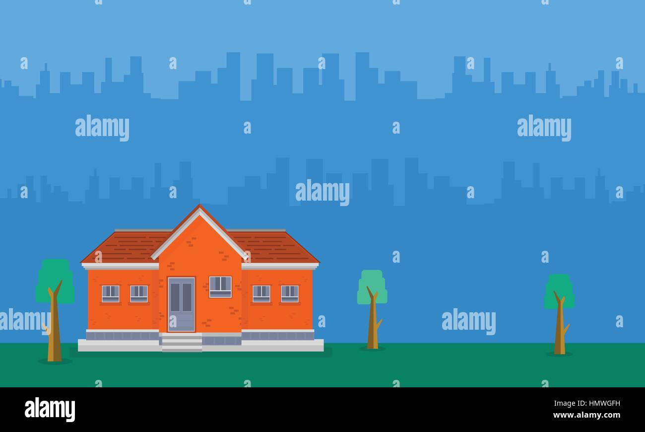 Landscape of house building backgrounds Stock Vector Image & Art - Alamy