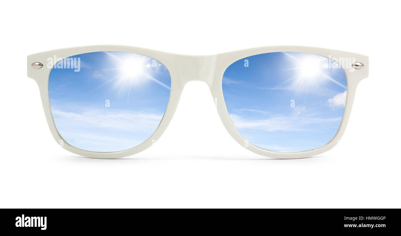 white sunglasses on white background Stock Photo - Alamy