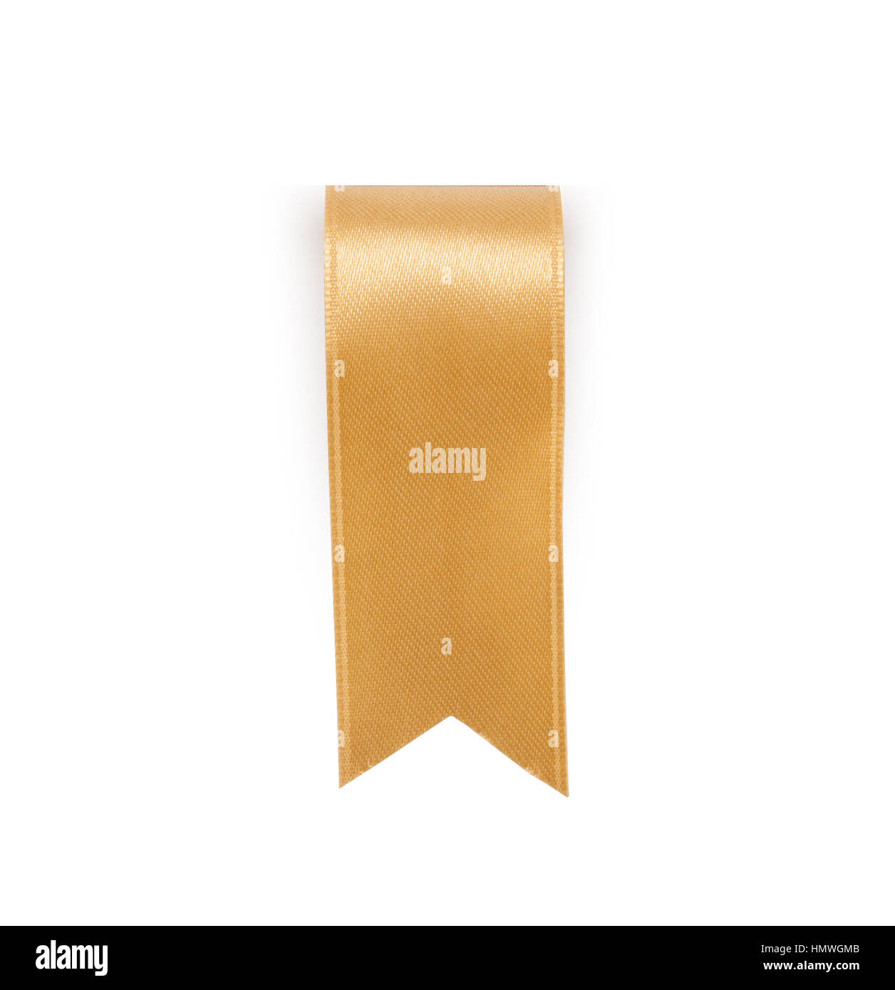 Gold ribbon bookmark isolated on white background Stock Photo - Alamy