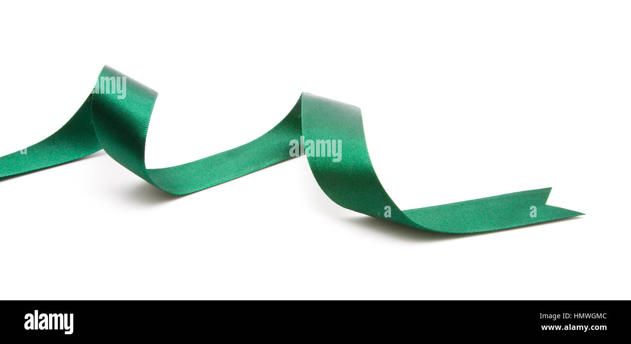 green ribbon border isolated on white background Stock Photo - Alamy