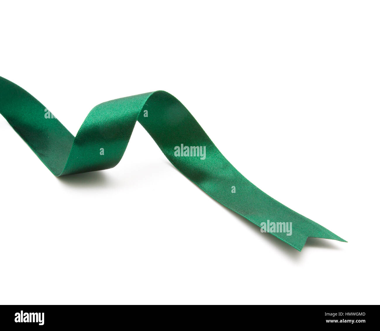 green ribbon border isolated on white background Stock Photo - Alamy