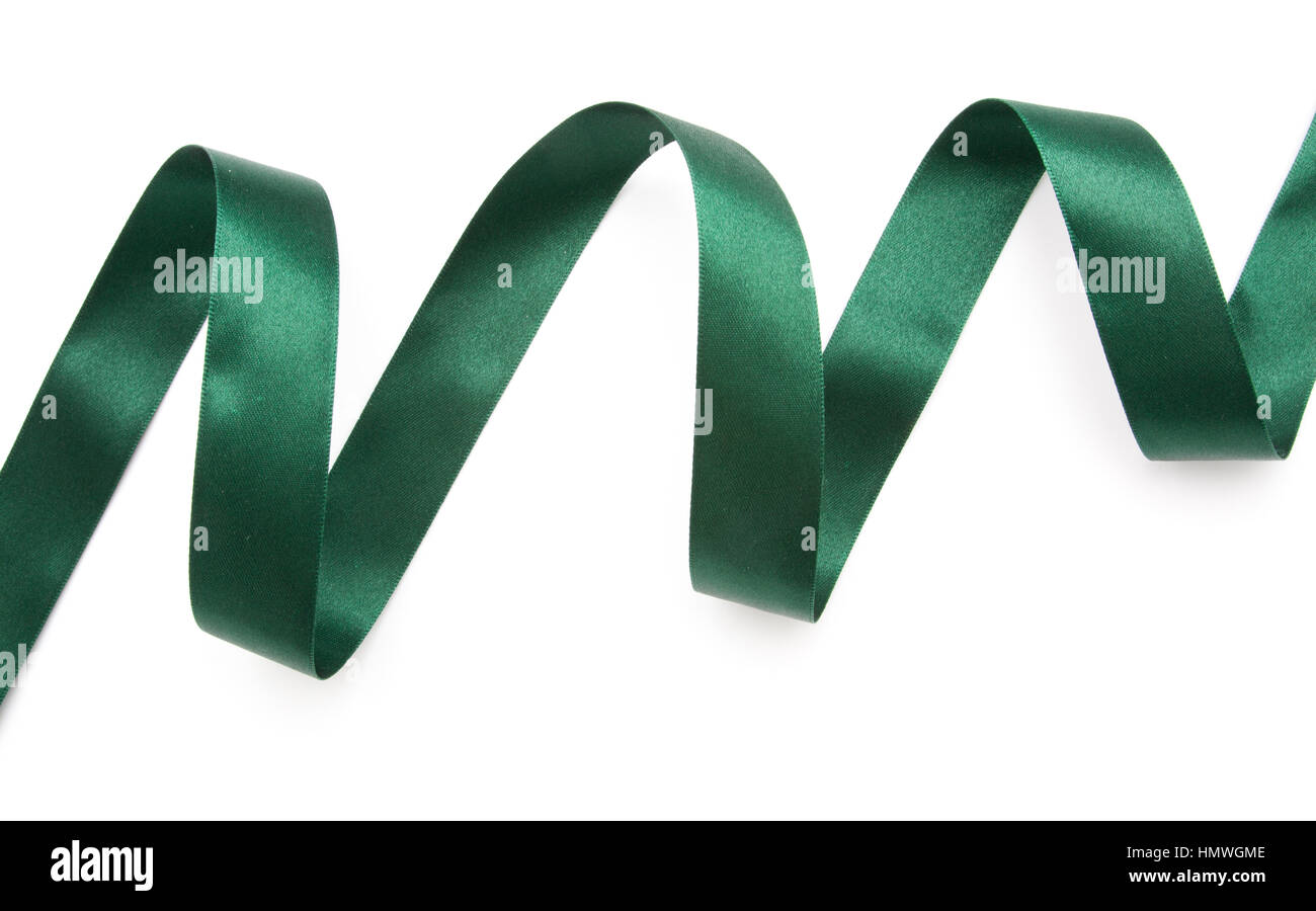 green ribbon border isolated on white background Stock Photo - Alamy