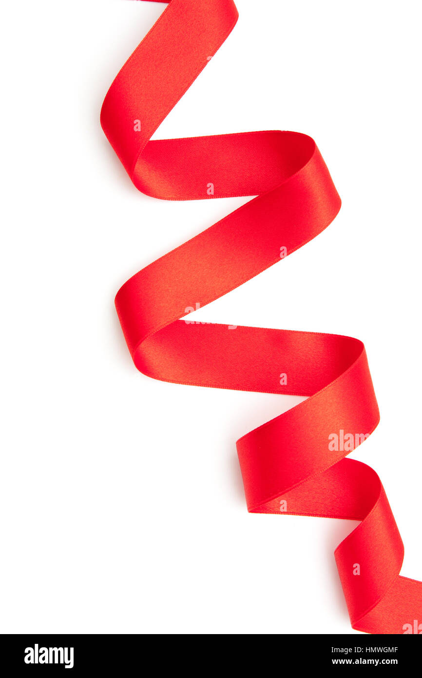 red ribbon border isolated on white background Stock Photo - Alamy
