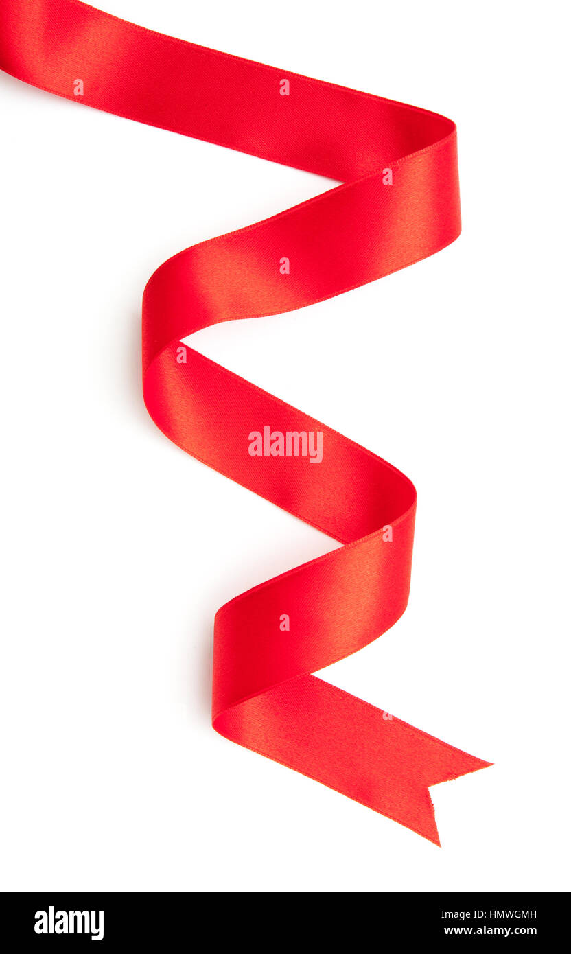 red ribbon border isolated on white background Stock Photo - Alamy