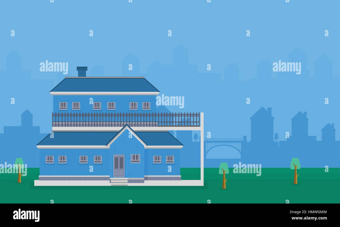 Illustration vector of house landscape Stock Vector Image & Art - Alamy