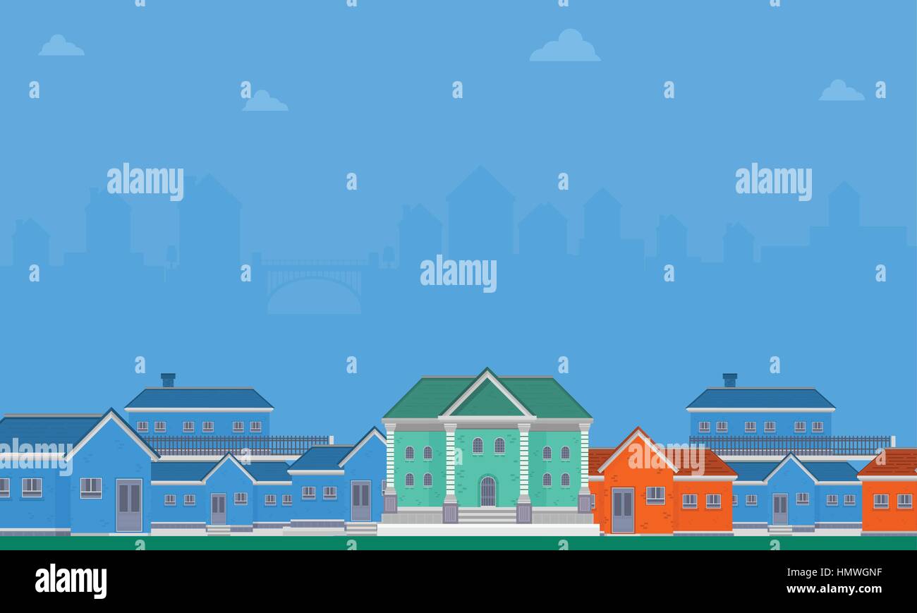 Vector illustration of house on blue backgrounds Stock Vector Image ...